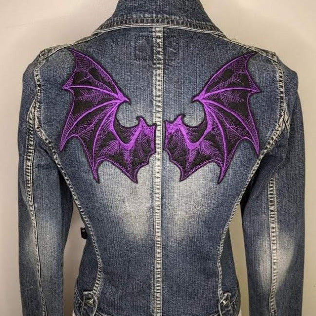 PAIR of Purple Bat Wing Patches – The Craft Rebellion
