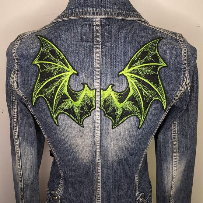 PAIR of Green Bat Wing Patches – The Craft Rebellion