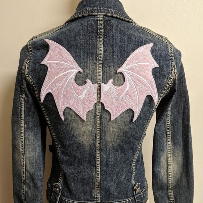 PAIR of Pastel Pink and White Bat Wing Patches – The Craft Rebellion